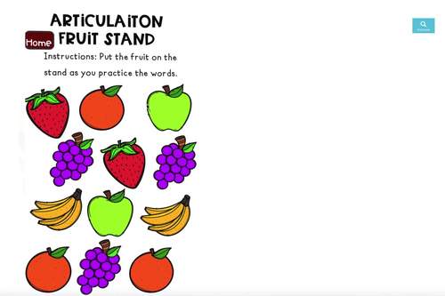 Articulation Fruit Stand BOOM Cards: Speech Therapy Distance Learning