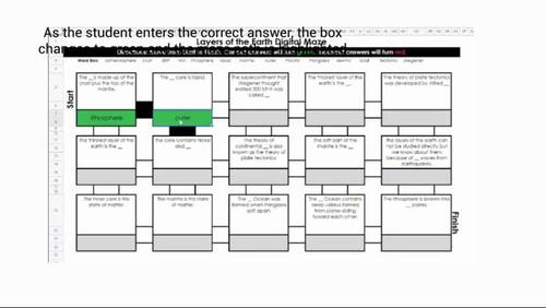 Layers of the Earth Digital and Printable Maze Worksheet by JayZee