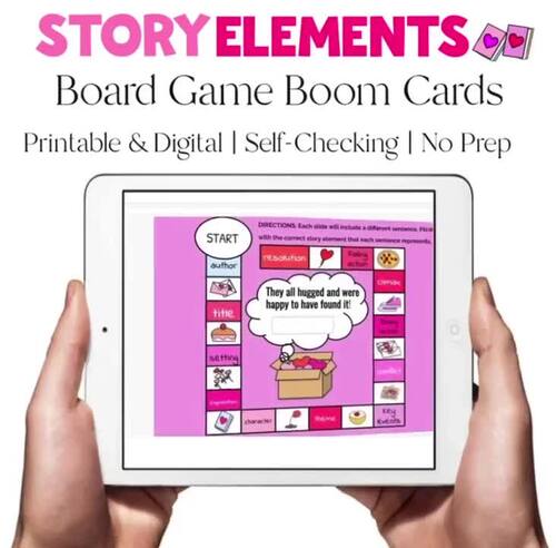 February Story Elements Boom Cards - Valentine's Day Digital Task Cards