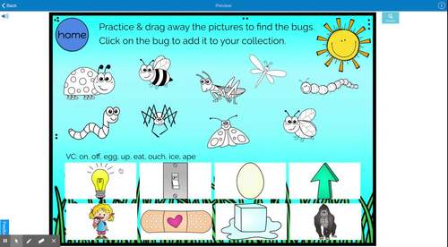 Boom™ Cards My Bug Collection for Articulation VC, CV, CVC, CVCV Words