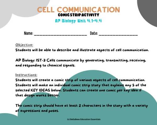 AP Biology Unit 4.1-4.4 Comic Strip: Cell Communication & Cell ...