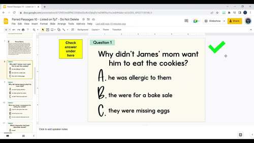 Paired Passages Comparing Stories Bundle for Google Slides | TPT