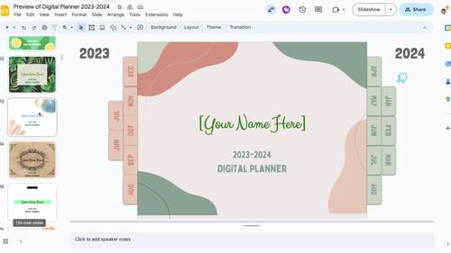 Digital and Printable Teacher Planner 2023-24 (Fully Editable on Google ...