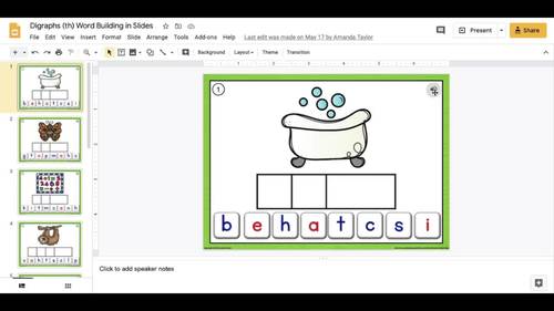 Digraph Th - Phonics Word Building for Google Slides by Second Grade Smiles