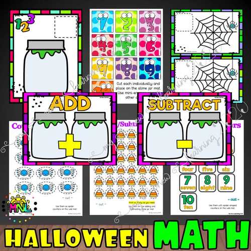 Halloween Math Centers Counting Pack Hands-On Learning by My New Learning