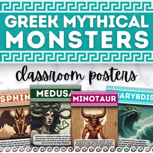 Greek Monsters and Mythical Creatures Mythology Posters Ancient Greece ...