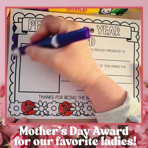 Mom Of The Year Award | Woman Of The Year Certificate |Cute Mothers Day ...