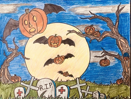 Flying Pumpkins Halloween Themed Drawing Video by Library Arts | TPT