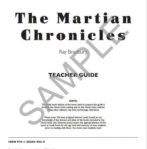The Martian Chronicles Novel Units® Teacher Guide Novel Study | TPT