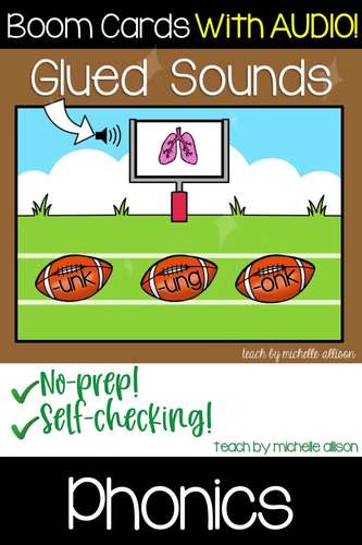 Glued Sounds | Word Families | BOOM Cards™ WITH AUDIO | Distance Learning