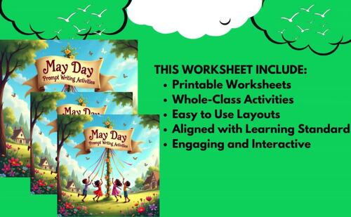 Festive May Day Writing Prompts Activities 2nd,3rd,4th,5th,6th,7th,8th ...