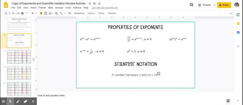 Exponents and Scientific Notation Digital|Printable Activity | TPT