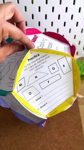 5th Grade Math Review Craft Classifying 2D & 3D Shapes a Dodecahedron ...