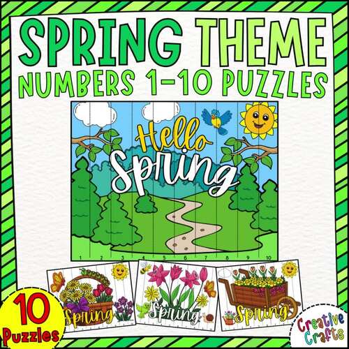 Spring Math Ordering Numbers Puzzles For Numbers 1-10 | Pre-k ...
