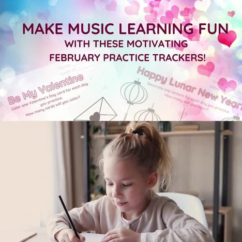 Printable February Practice Trackers, Lunar Chinese New Year, Valentines,