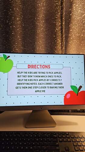 Bass Clef Notes Game | Interactive Elementary Music "Apple Tree"