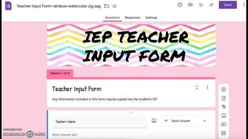 IEP Writing: Teacher Input Forms for Special Education Teachers | TPT