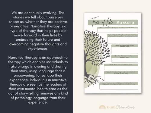 Narrative Therapy Tree of Life for Trauma - Adult Worksheets | TPT