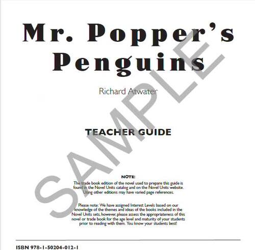 Mr. Popper's Penguins Novel Units® Teacher Guide Novel Study | TPT