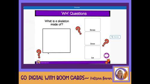 Distance Learning Boom™ Cards: WH Questions: Holiday Themed. For Speech ...