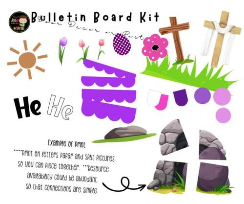 Resurrection Easter Bulletin Board Kit, Door Decoration, April Church ...