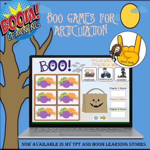 Boo BOOM Bundle - Articulation Games - BOOM Cards by Speech Rocks