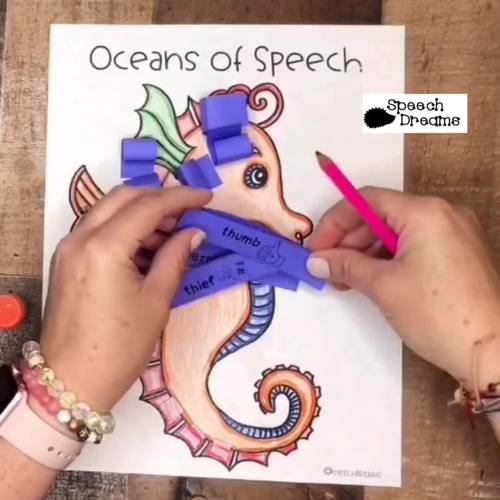 Summer Seahorse Speech Therapy Craft {articulation language craftivity}