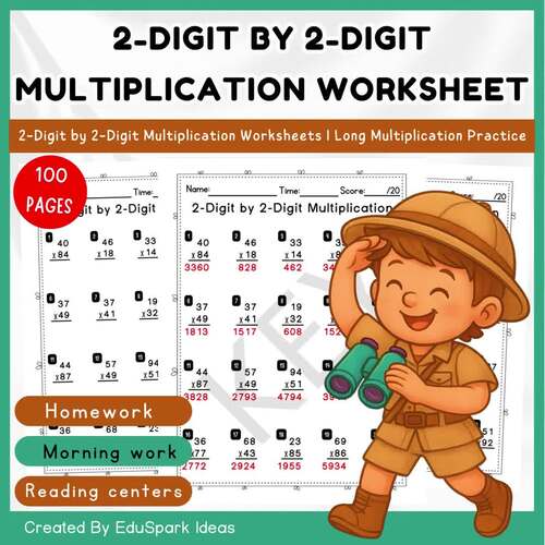 4th & 5th Grade 2-Digit by 2-Digit Multiplication Worksheets | Double Digit