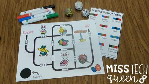 Ozobot Activity Easter Maze April May Spring Ozobot Coding Challenge for Robots