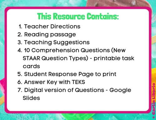 3rd Gr.-Reading Comprehension- NONFICTION- STAAR New Question Types-Set #7