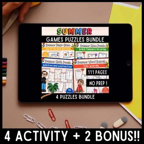 Summer Games Puzzle Bundle - End of the Year Activity Pack by Pride ...