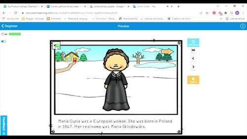 BOOM CARDS MARIE CURIE: Reading comprehension activities | Women in Science