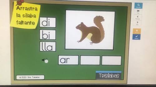 Trísilabas en Boom Cards | Inicio a la Lectoescritura by Sra Tatiana