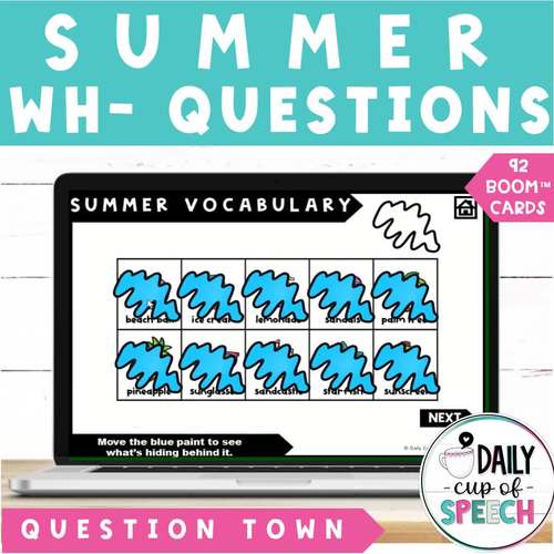 Wh Questions Speech Therapy Summer | who what when where questions speech