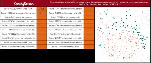 Rounding Decimals To Any Place Thanksgiving Fall 5th Math Pixel Art ...