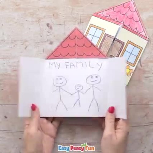 All About Me & My Family Craft Template, Paper House Craft | TPT