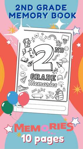 2nd Grade Memory and Activity Book Summer End of Year by RobinBirdCreations