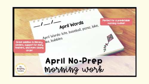 First Grade April No-Prep Morning Work by The Brightly Teacher | TPT