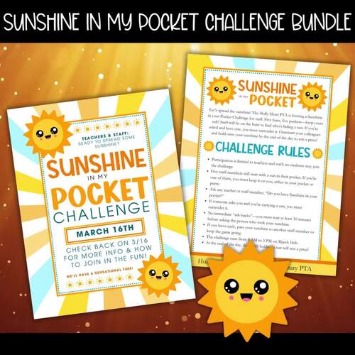Sunsational Sunshine Pocket Teacher Staff Appreciation Game Flyer ...