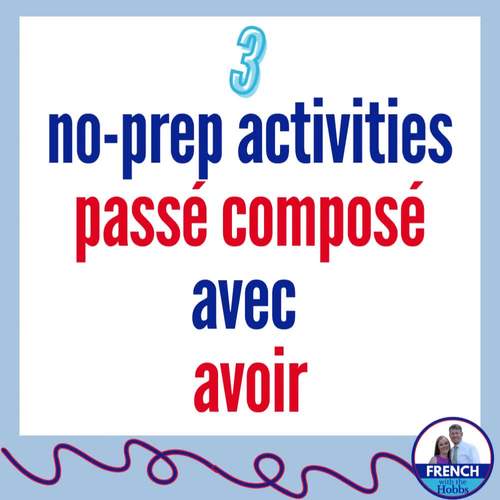 French passé composé avec avoir BUNDLE reading passages, game, Boom™ Cards