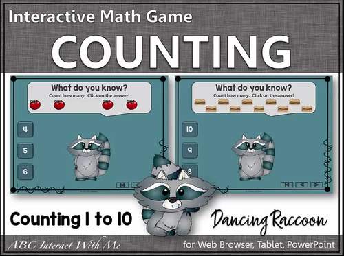 Counting to 10 Number Sense Interactive Math Game {Dancing Raccoon}