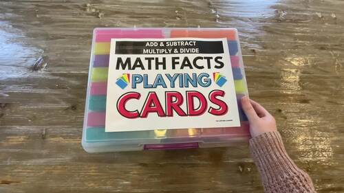 Math Fact Fluency Playing Cards Addition Subtraction Multiplication ...