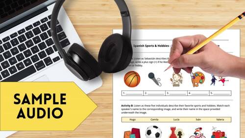 Spanish Sports & Hobbies Listening Comprehension Practice Activities