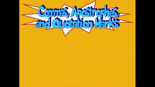 Commas, Apostrophes, and Quotation Marks PPT with Audio Narration ...