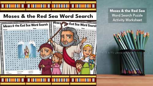 Moses and the Red Sea Word Search Bible Puzzle & Word Path WordSearch ...