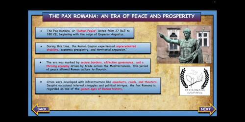 The Roman Empire. Pax Romana and Roman Peace Powerpoint. L28. World History