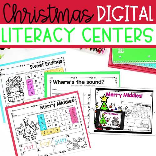 Christmas Themed Digital ELA Centers by Deanna Jump | TPT