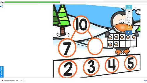 Penguin Number Bond Addition with Boom Cards by Della Larsen's Class