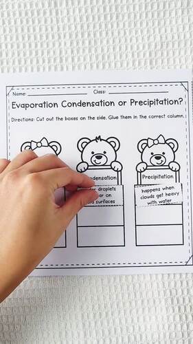 Water Cycle: Evaporation Condensation or Precipitation? – Cut and Paste ...
