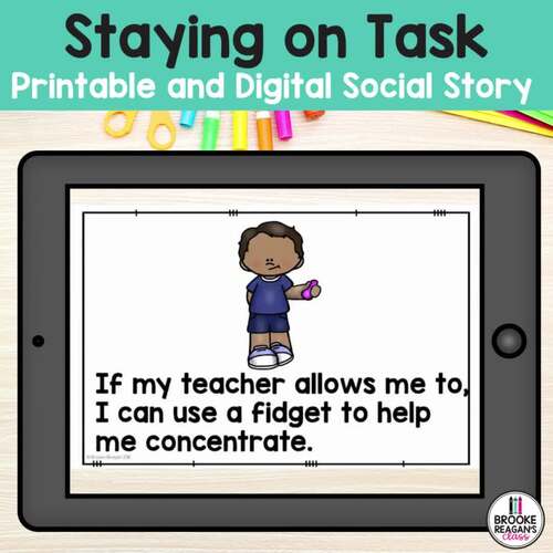 Social Story: Staying on Task and Reward Sticker Chart by Brooke Reagan
